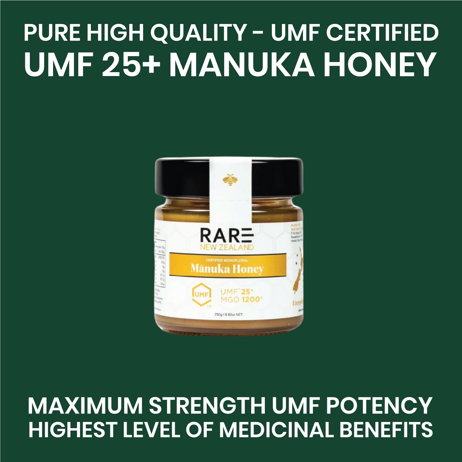 UMF 25+ Manuka Honey | 250g – Rare Organics